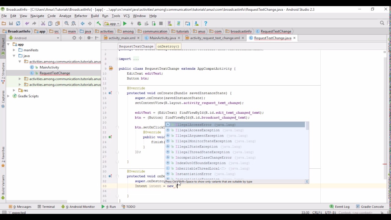 Android Broadcast Receivers Youtube