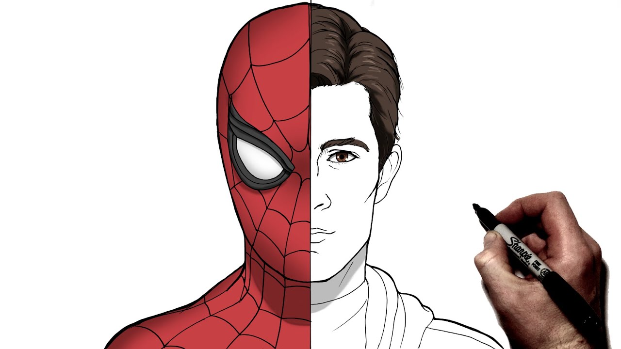 Peter Parker Spider Man Drawing Easy