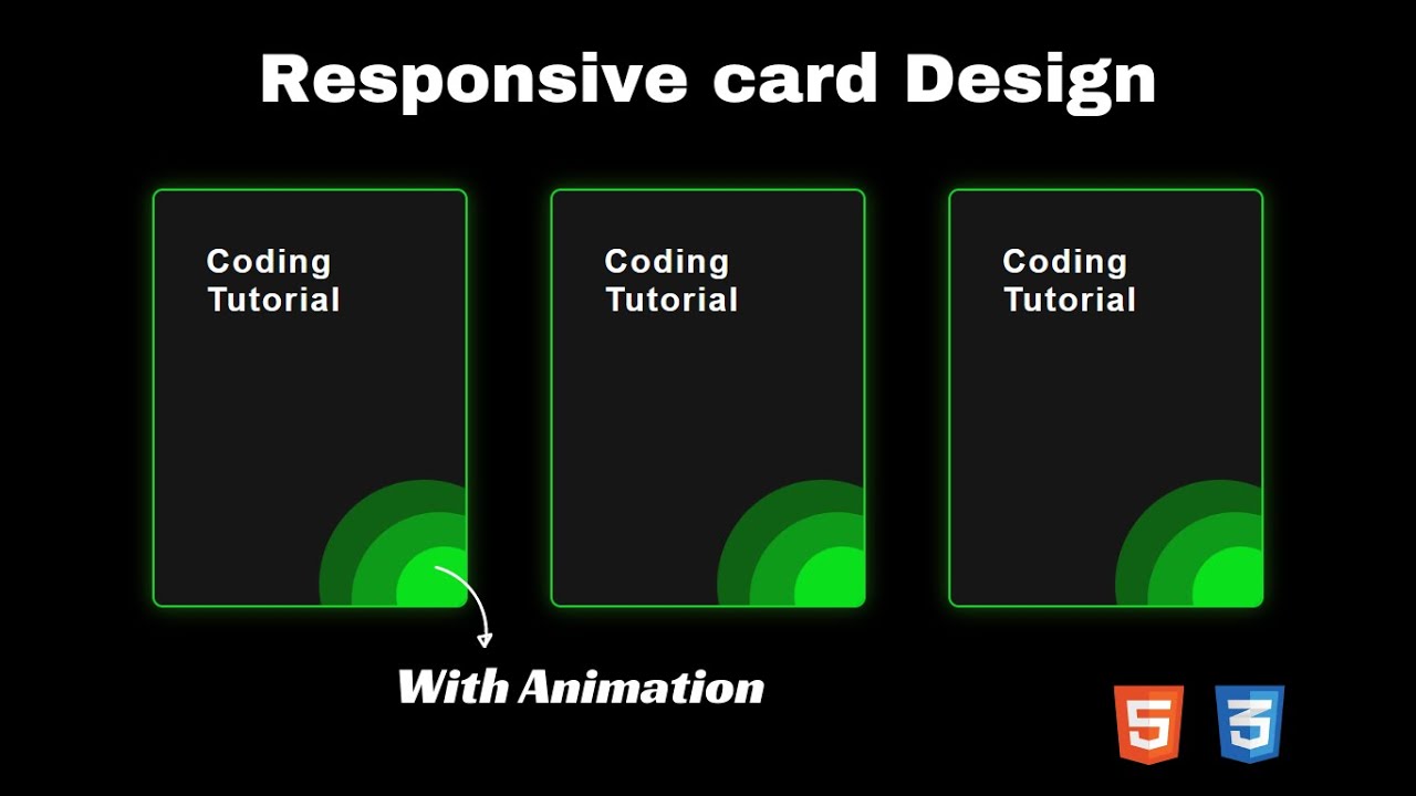 Responsive And Animated Card Design From Html Css Learn Html Css