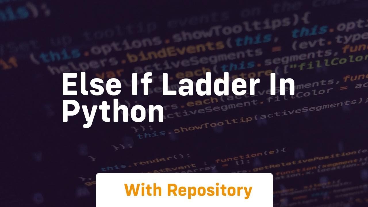 Else If Ladder In Python Youtube