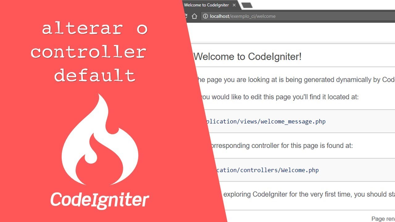 Codeigniter Alterando O Controller Padrão Youtube