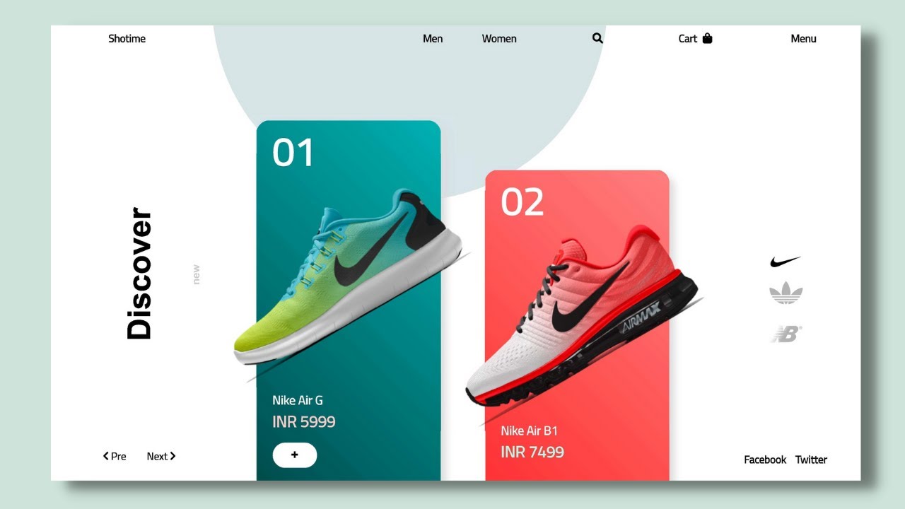Create Nike Sneakers Store Landing Page Website In Html Css Youtube