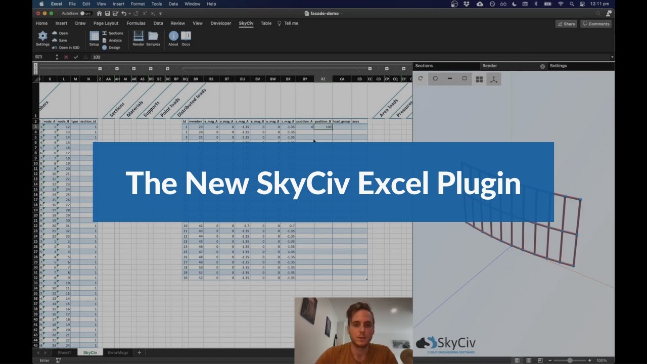 The New Skyciv For Excel Plugin Excel Plugin For Structural Engineers