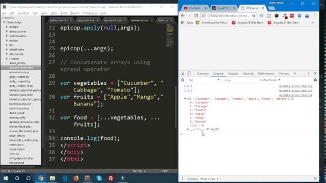Javascript Spread Operator Es6 Youtube