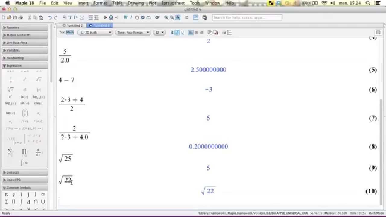 Maple Intro L3 Udregninger Youtube