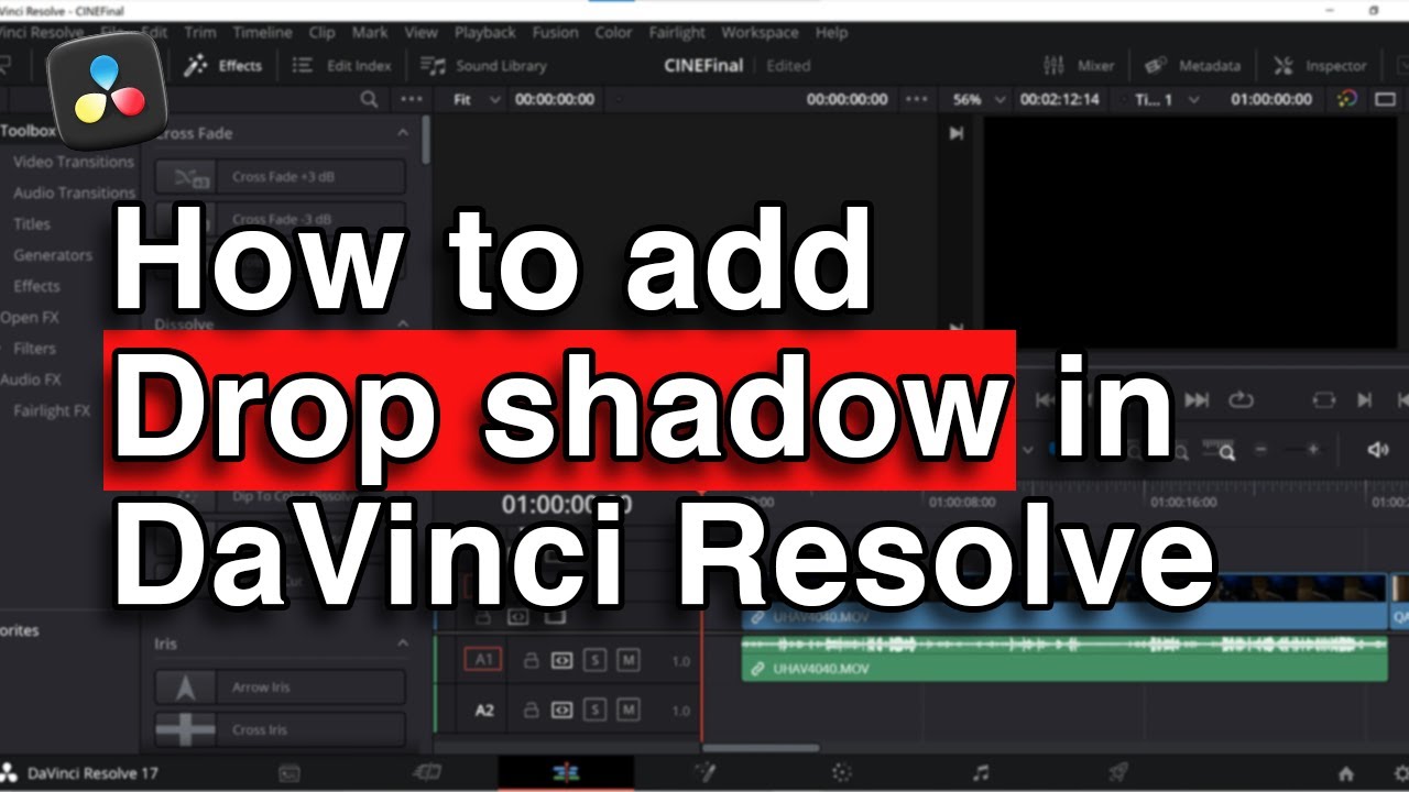 How To Add Drop Shadow In Davinci Resolve Youtube