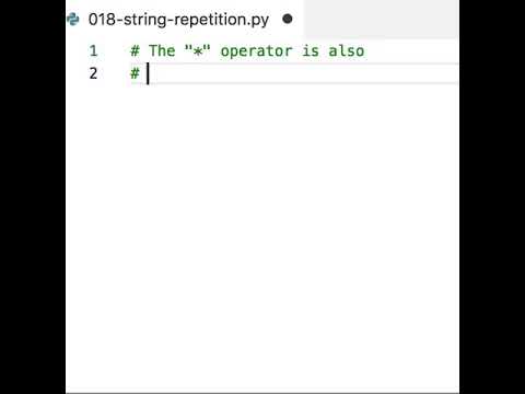 In Python You Can Use To Repeat The String N Times Youtube