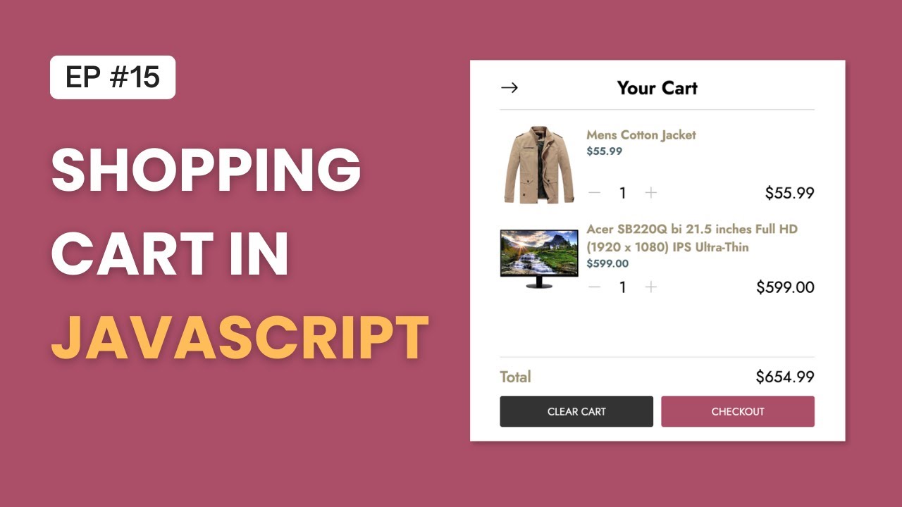Create A Dynamic E Commerce Shopping Cart In Javascript Youtube
