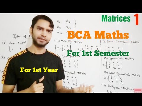 Bca Maths Matrices 1 Youtube