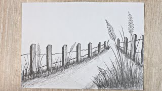 Simple Landscape Drawing Easy Scenery Drawing Tutorial Videos For Kids