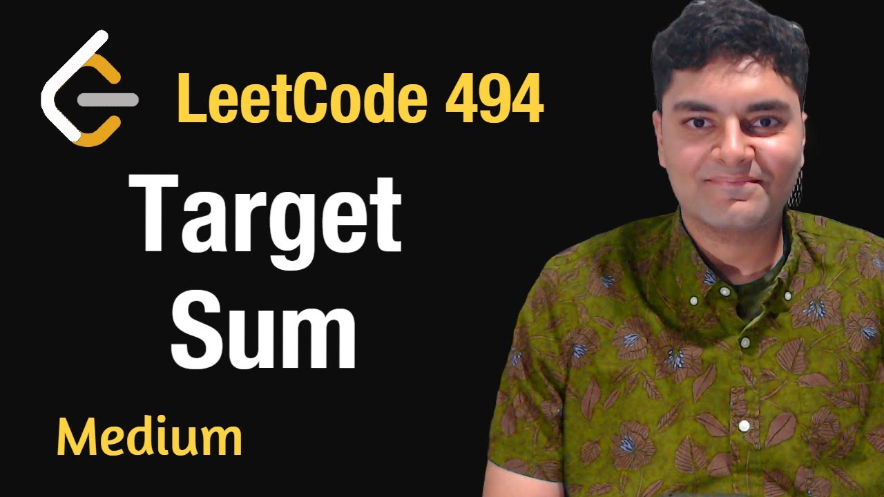 Target Sum Leetcode 494 Python Youtube