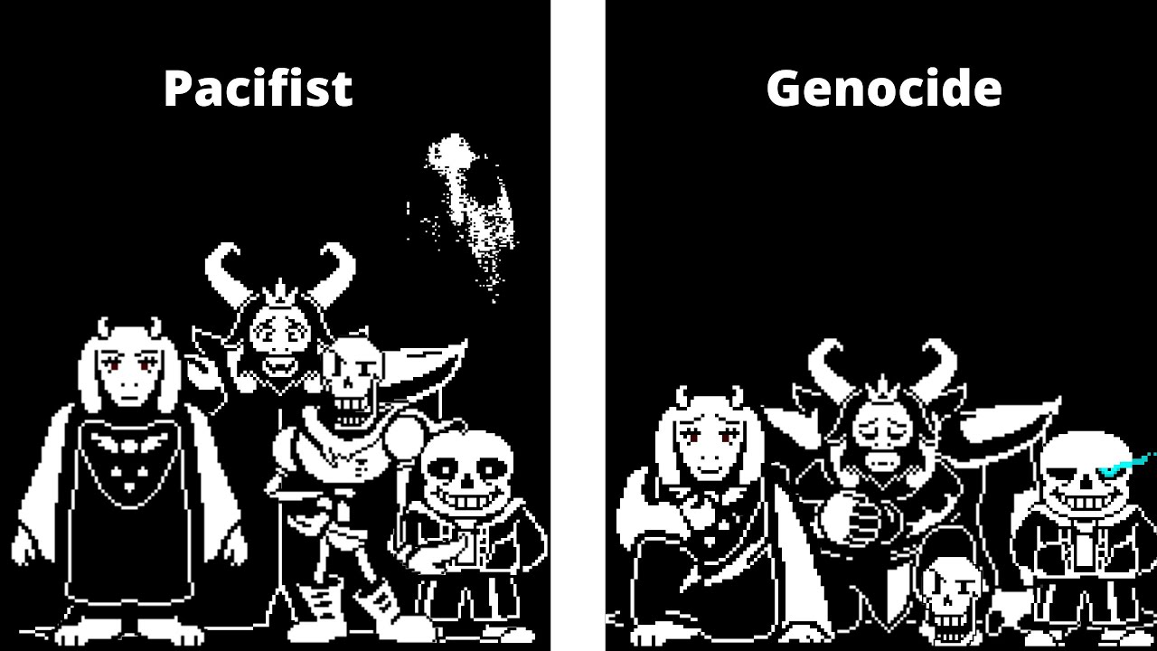 Undertale Genocide And Pacifist Bosses And Endings Youtube