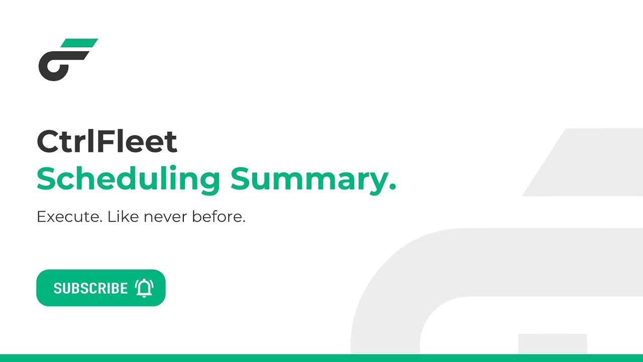 Ctrlfleet Scheduling Summary Youtube