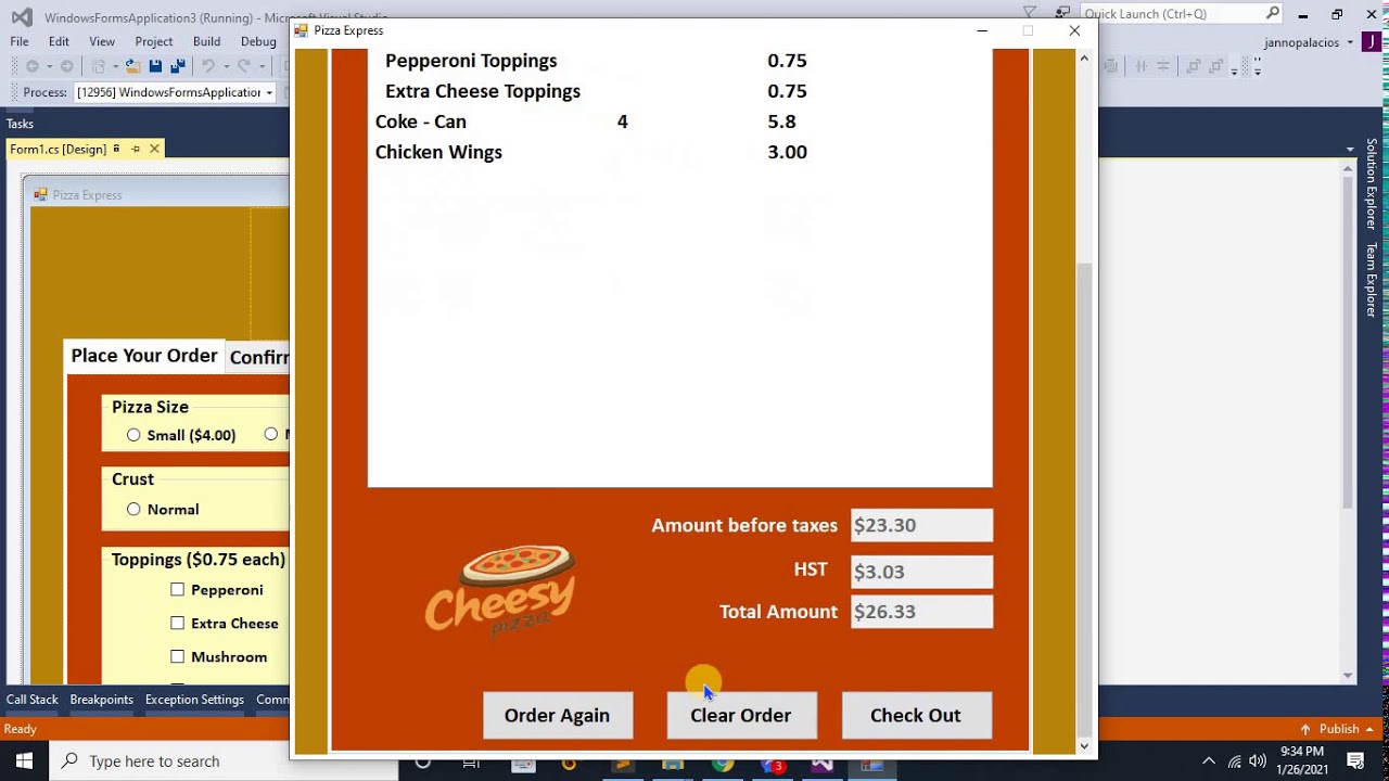 Pizza Ordering System In C With Full Source Code Youtube