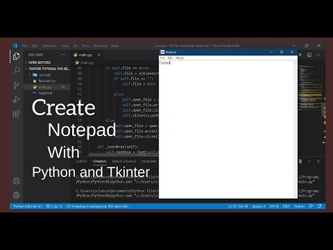 Create A Notepad With Tkinter And Python Youtube