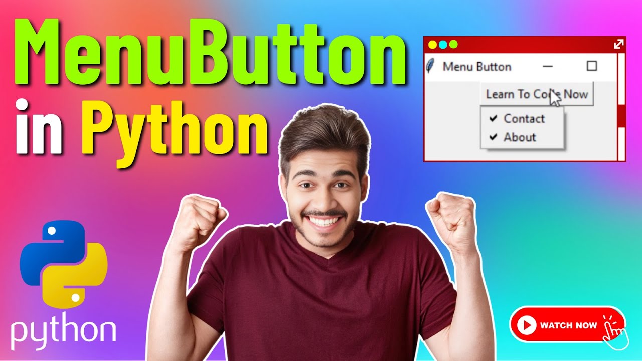 Python Tutorial Menu Button In Python Tkinter Python Tkinter