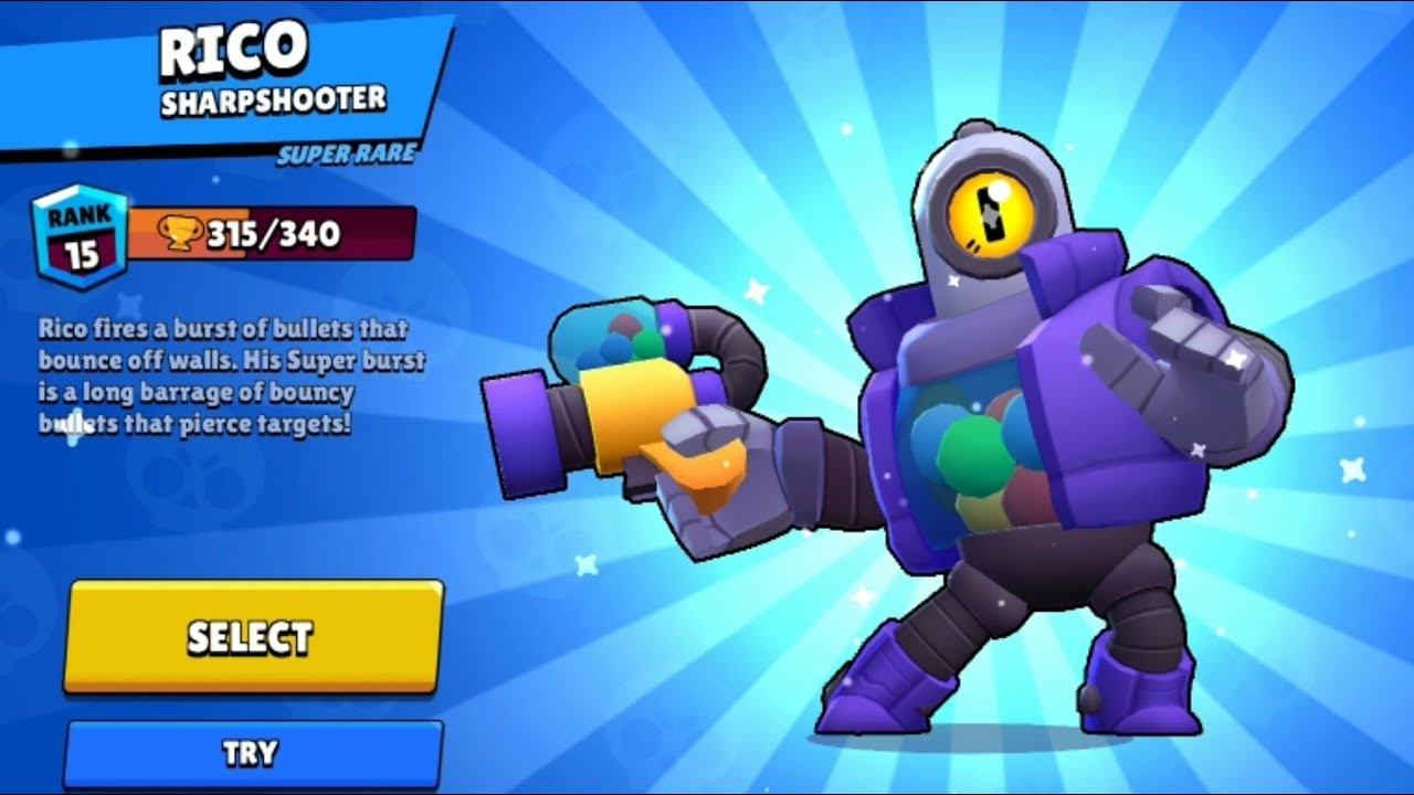 Brawl Stars Rico Super Rare Brawler Upgraded To Power Level 6 Gameplay