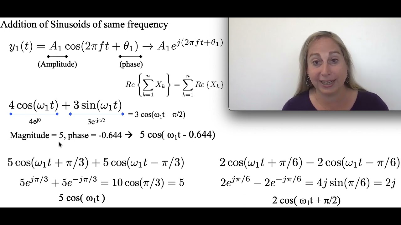Three Examples Of Adding Sinusoids Of The Same Frequency Youtube