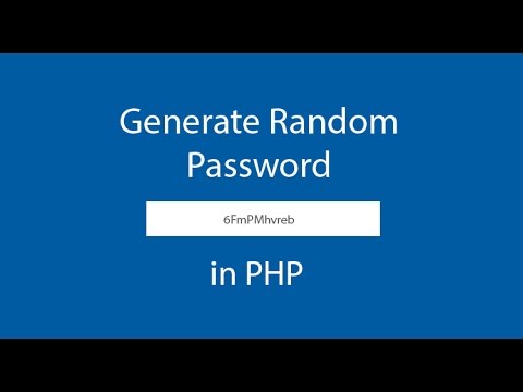 How To Generate A Random Password In Php Tutorial Video Youtube