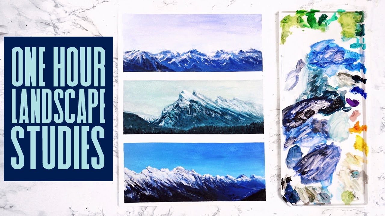 1 Hour Landscape Studies Using Jelly Gouache Youtube