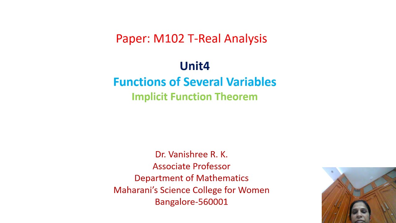 Implicit Function Theorem Youtube