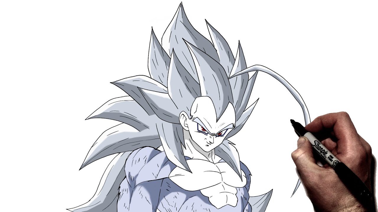 How To Draw Vegeta Ssj5 Step By Step Dragon Ball Youtube