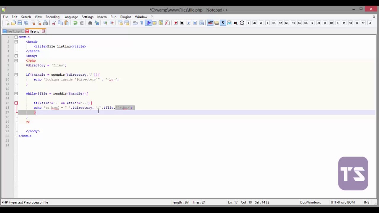 Read And List Files From Directory Php Lecture 56 Php Tutorial Youtube