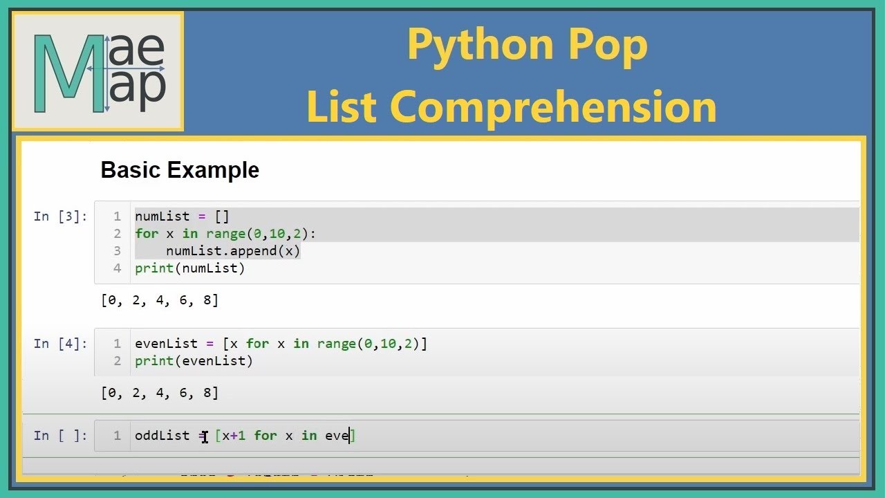 Python Pop List Comprehension Basic Example Youtube