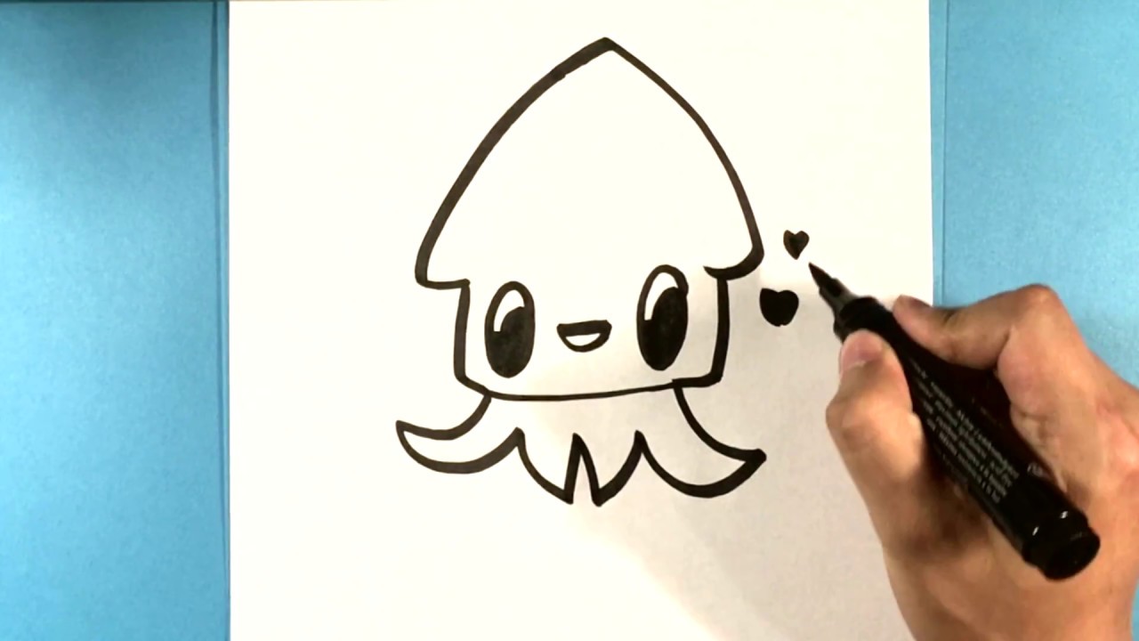 How To Draw A Cute Squid How To Draw Easy Things Youtube