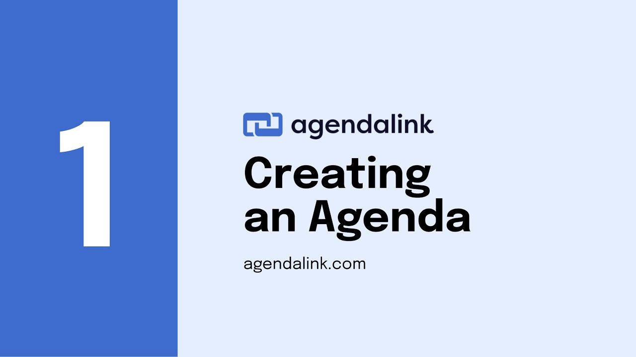 How To Get Started With Agendalink Youtube