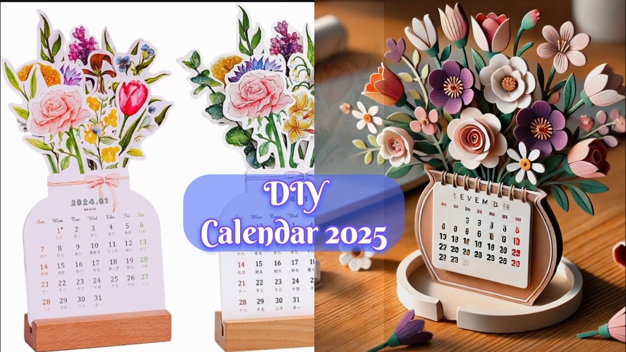 How To Make A Floral Handmade Desk Calendars Step By Step Diy Craft