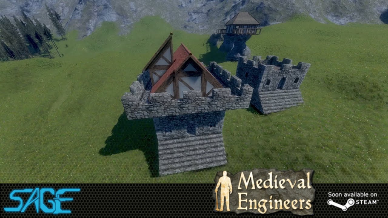 Medieval Engineers The Default Worlds And Basic Building Ui Youtube