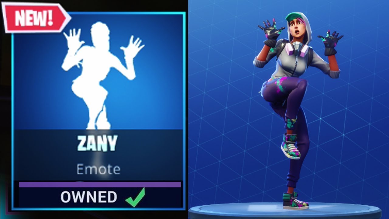 Zany Dance Emotes Fortnite Skins Fortnite Zany Emote Rare Dance
