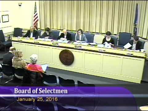 Board Of Selectmen Meeting January 25 2016 Youtube