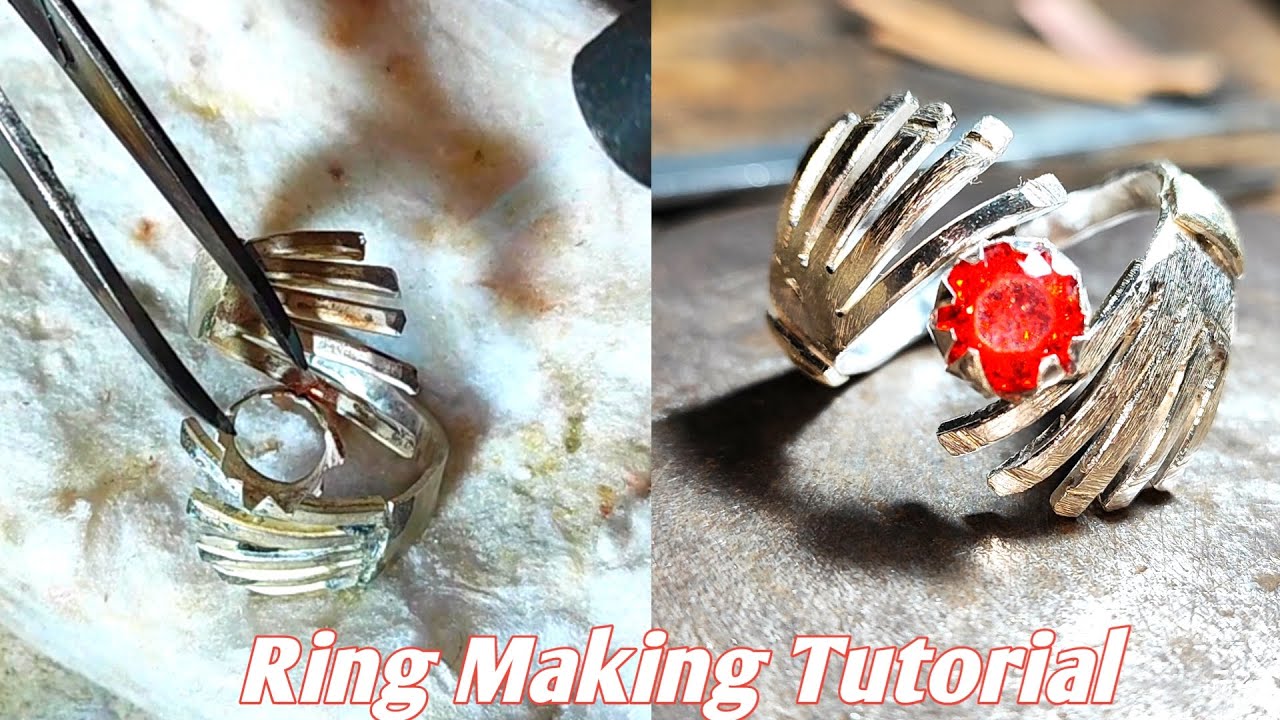 Silver Ring Making Tutorial Silver Stone Ring Making Youtube