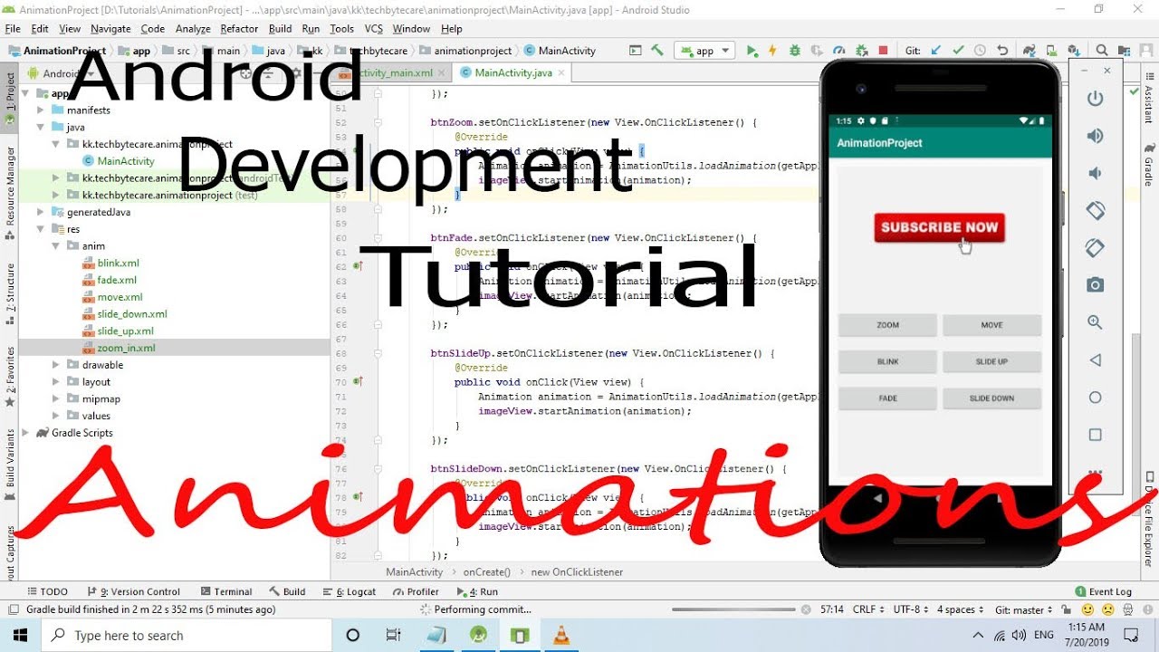 Android Development Tutorial Working With Animations Youtube