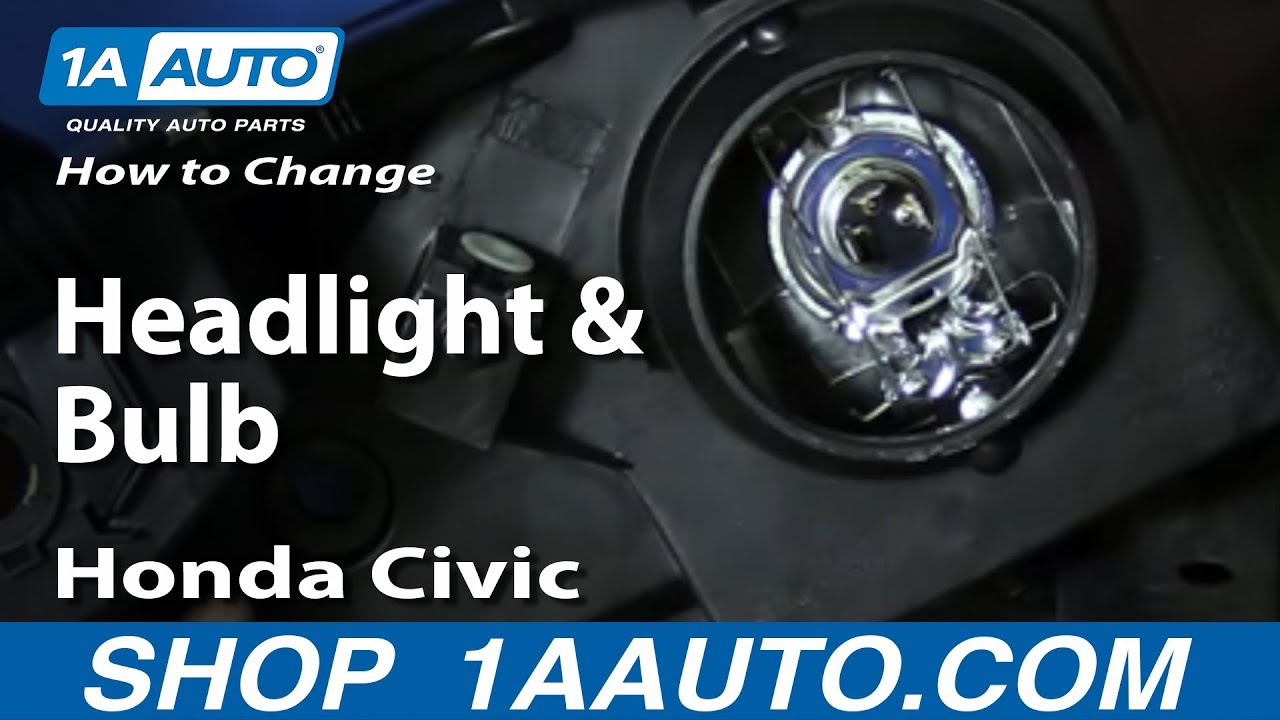 How To Replace Headlight And Bulb 2001 05 Honda Civic 1a Auto