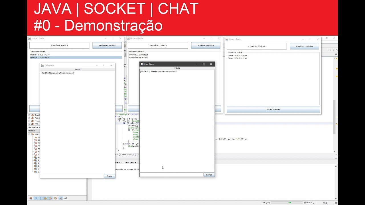 Java Socket Chat 0 Demonstração Youtube