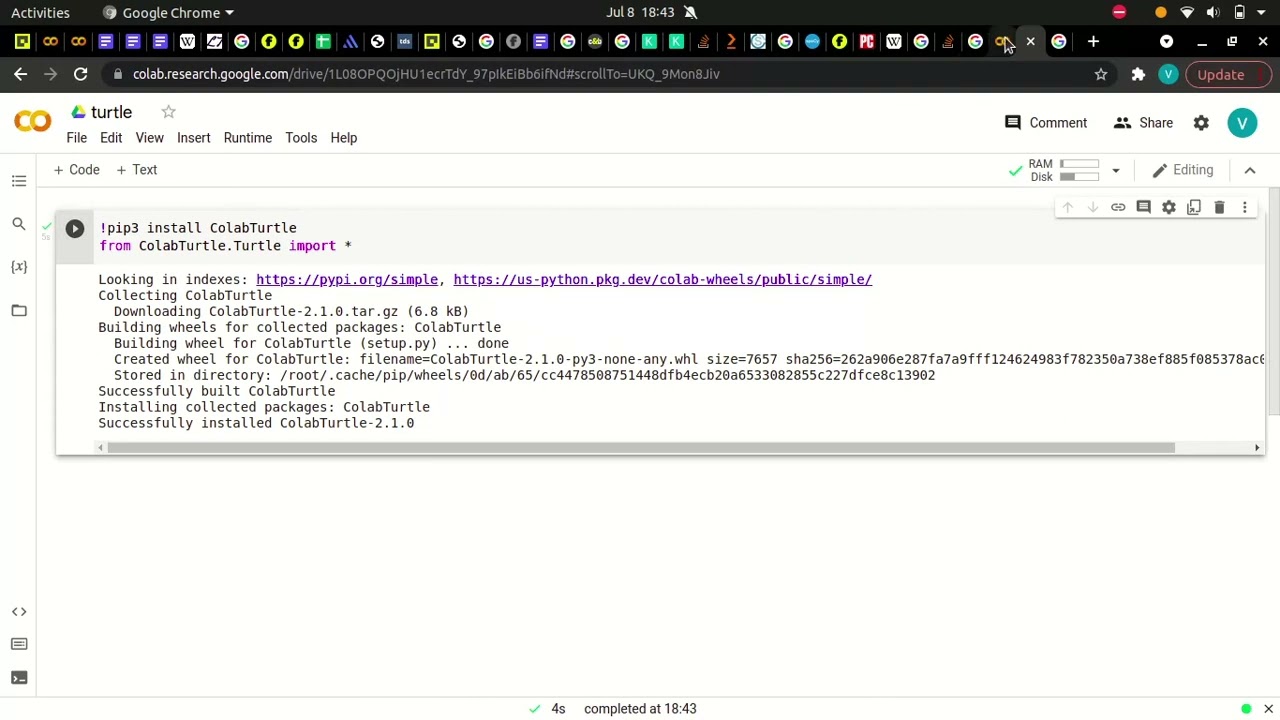 Using Turtle In Google Colab Series Part 2 Youtube