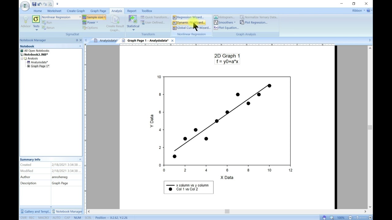 Nonlinear Regression Sigmaplot Youtube