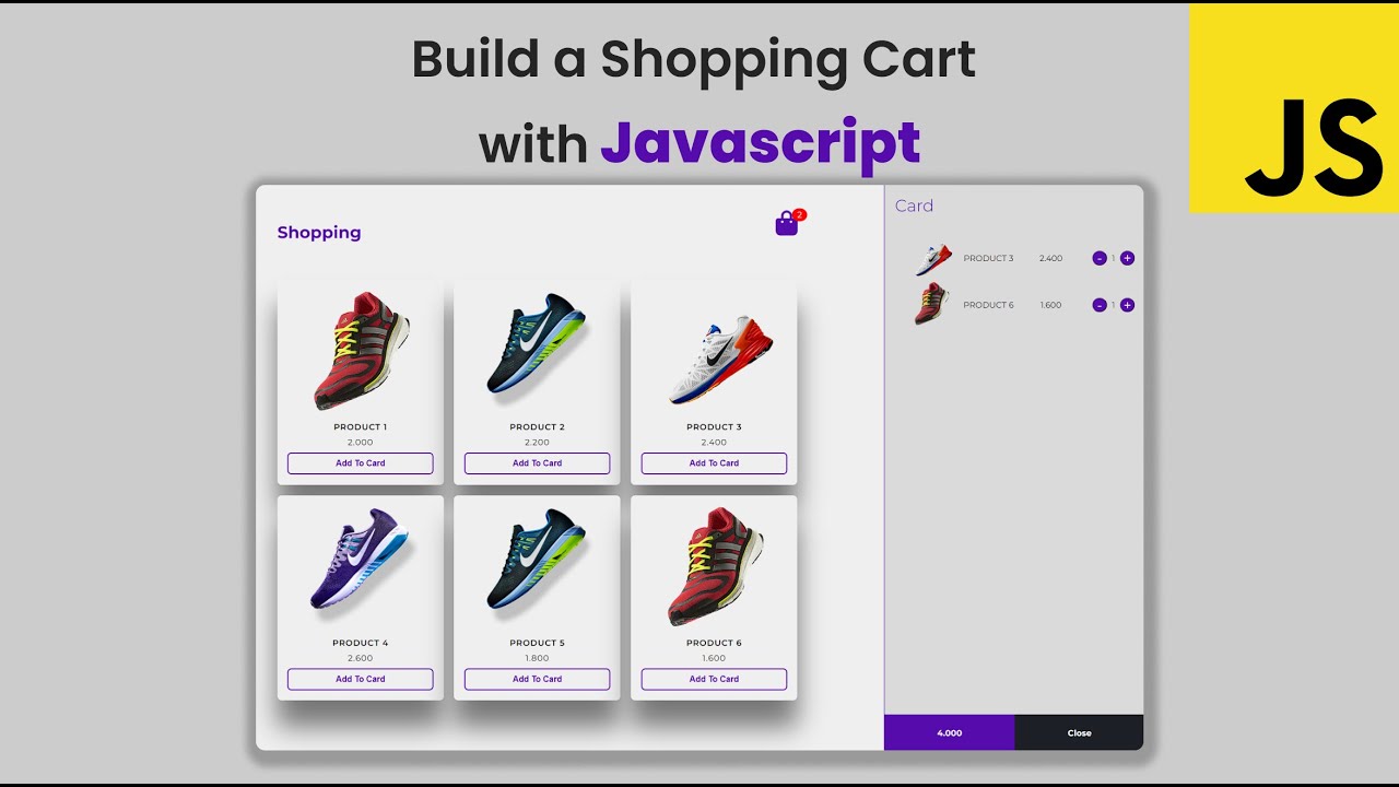 Build A Shopping Cart With Javascript Youtube