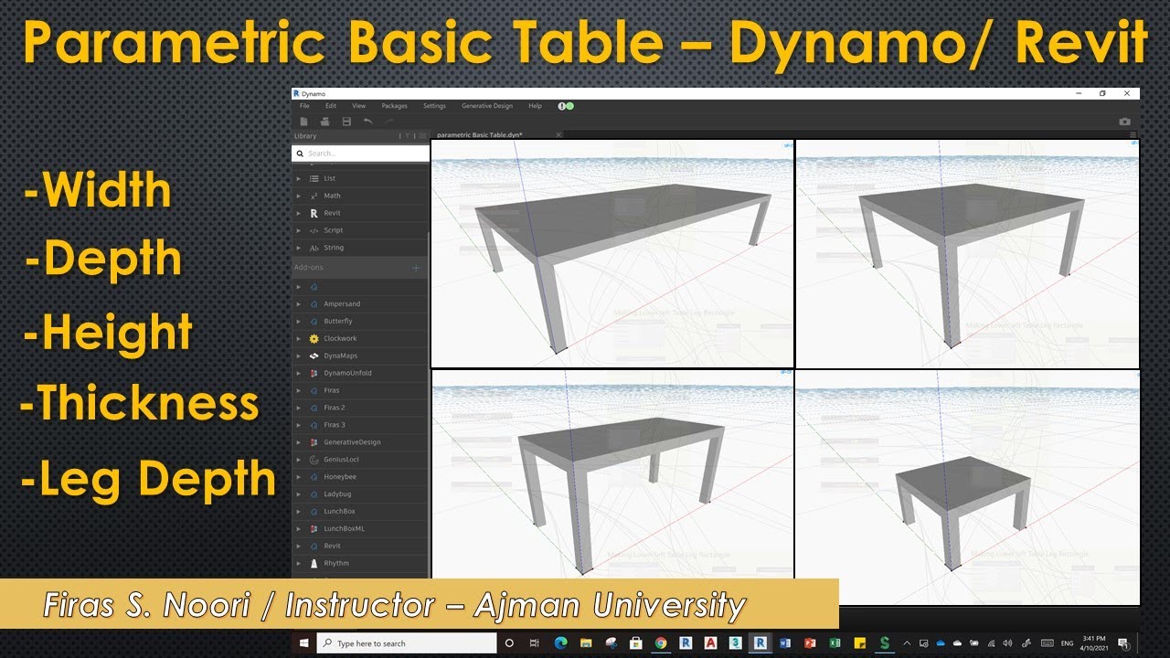 Making A Parametric Basic Table In Dynamo Revit Youtube