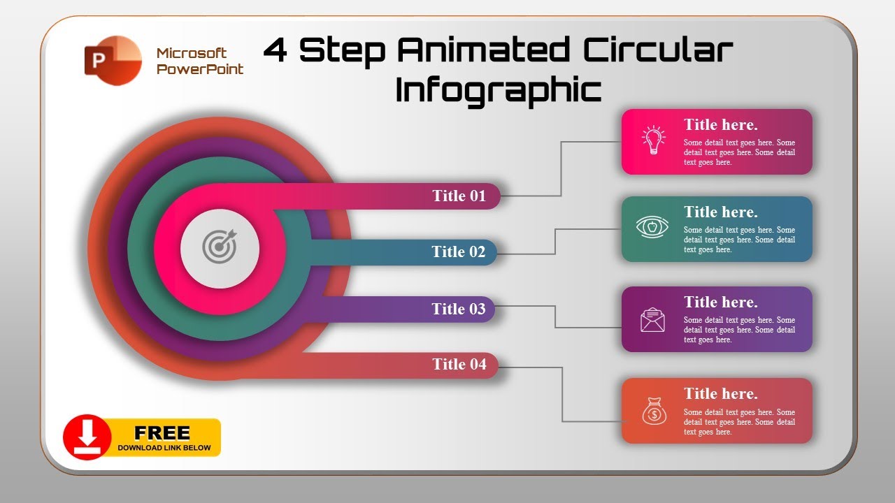 4 4 Step Animated Circular Infographic Powerpoint Template Microsoft