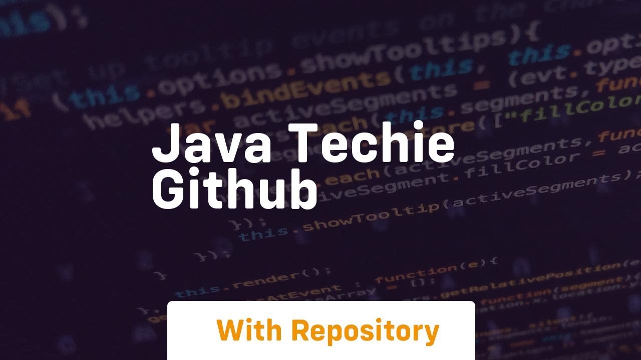 Java Techie Github Youtube