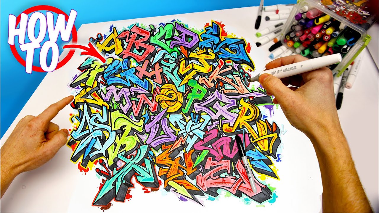 How To Draw Graffiti Letters Wild Style Advanced Tutorial Alphabet