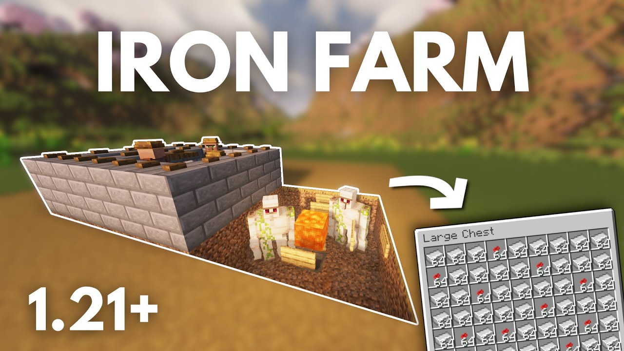 Best Minecraft Iron Farm 1 21 Youtube