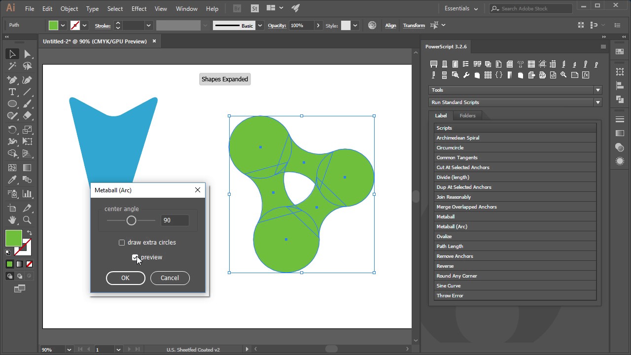 Illustrator Scripts Panel
