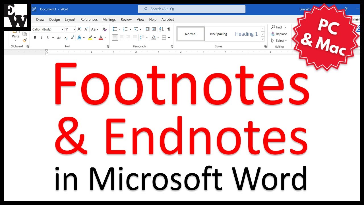 How To Insert Footnotes And Endnotes In Microsoft Word Pc Mac Youtube