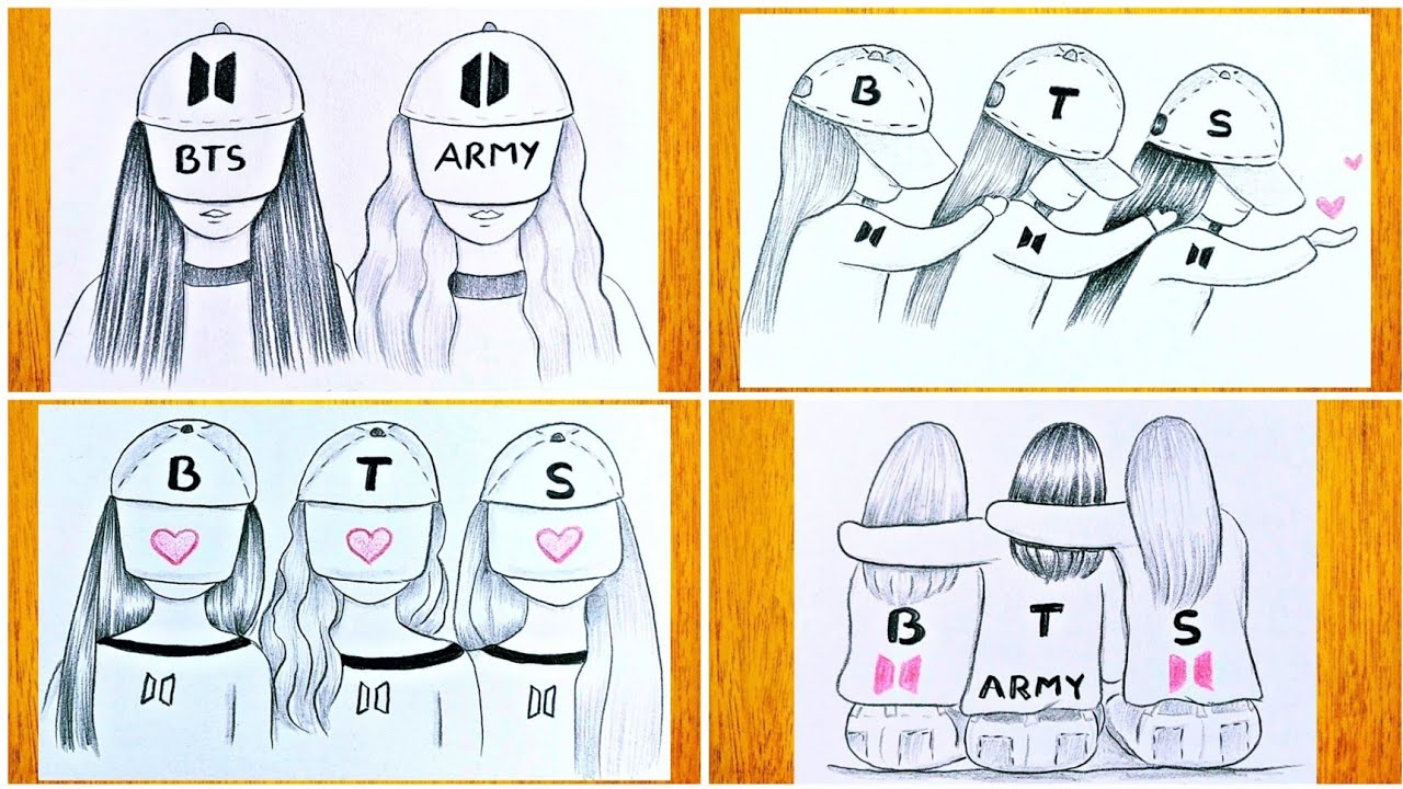 Recopilación De Dibujos A Lápiz Bts Army Mejores Amigas Mejores