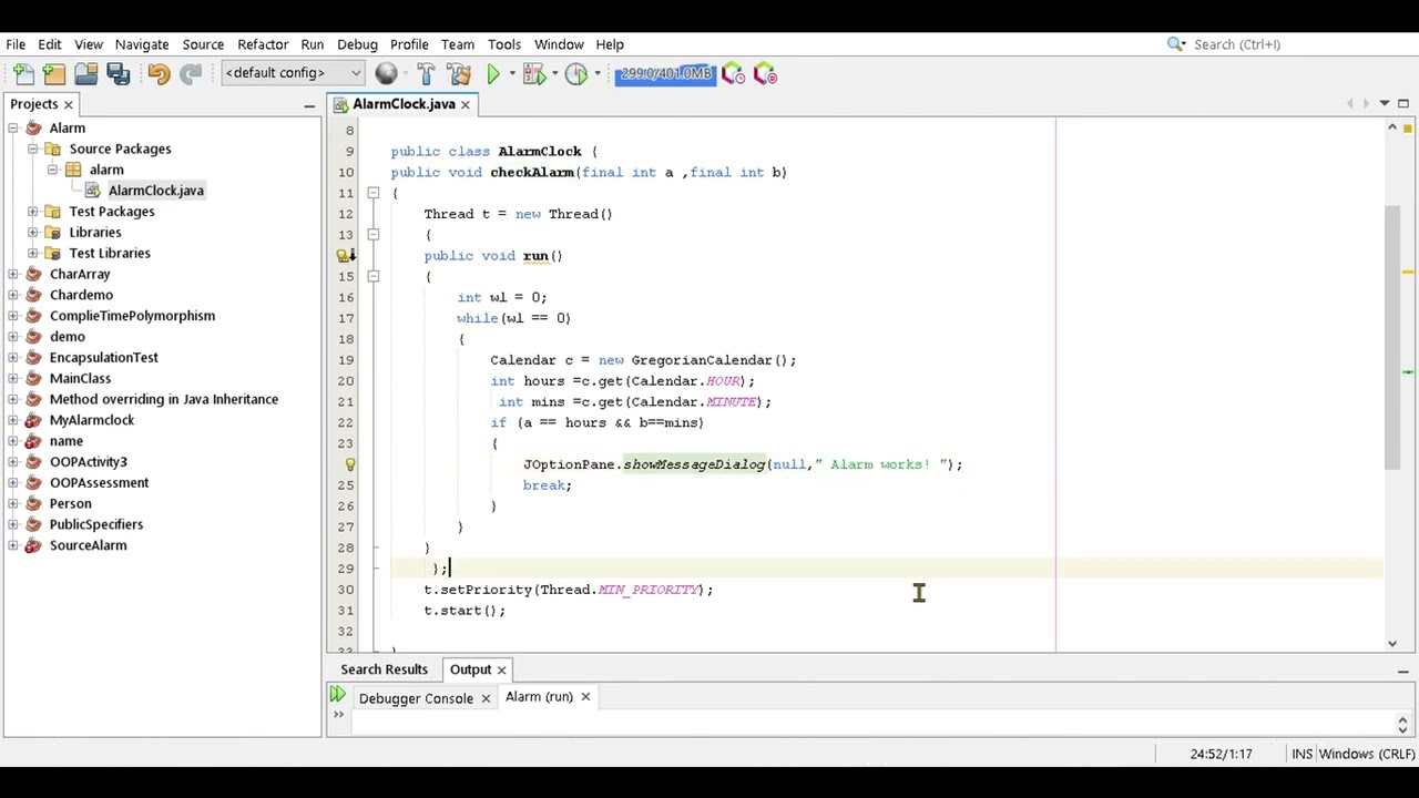 Source Alarm Clock Using Java Netbeans Youtube